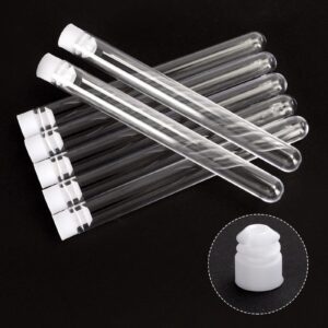 SUPERLELE 48 Pack Plastic Test Tubes with Caps, 16x150mm(25ml) Plastic Tubes for Plants, Lash Wands, Party Supplies, Scientific Experiments