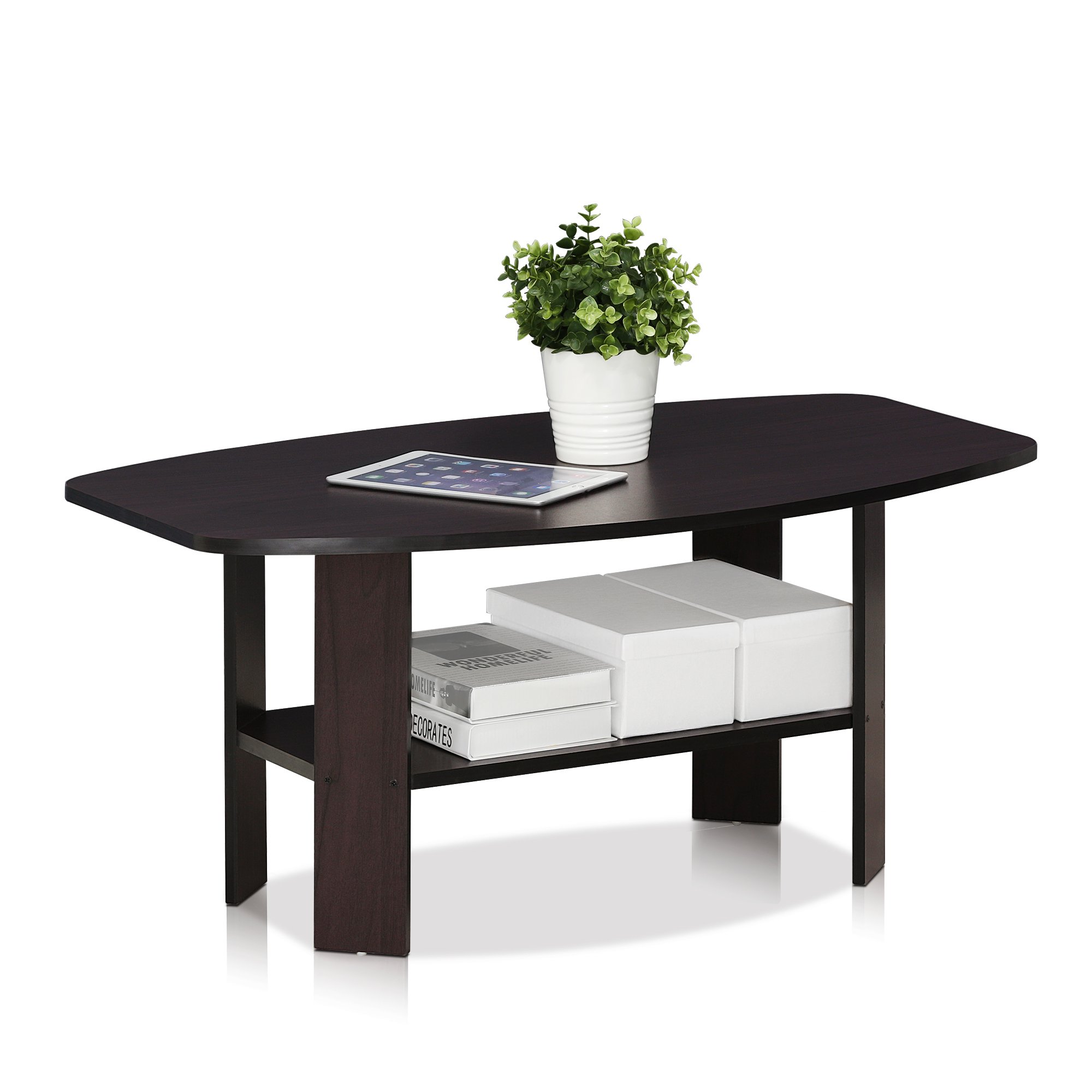 Furinno Simple Design Coffee Table, Dark Walnut