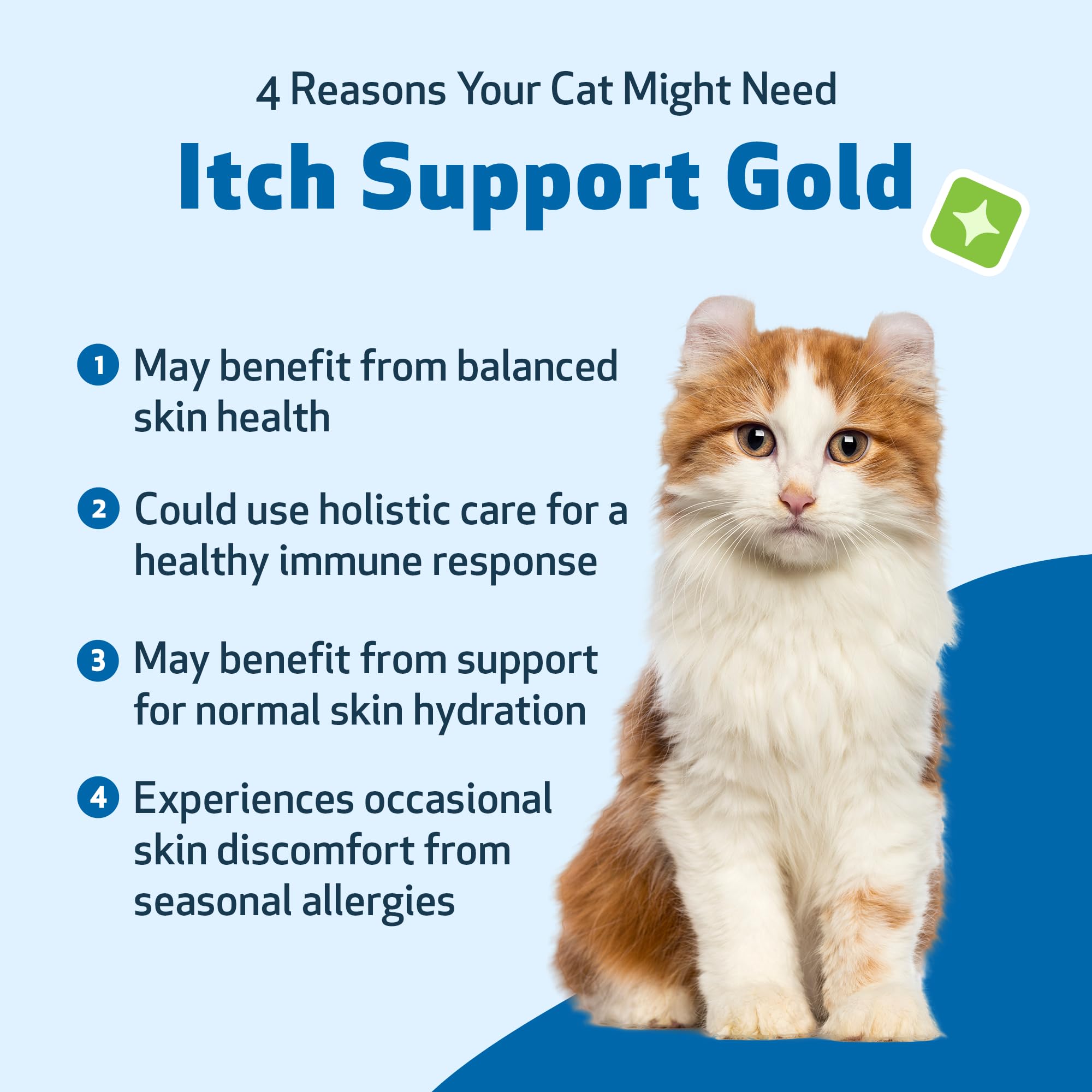 Pet Wellbeing Itch Support Gold for Cats - Occasional Itching, Scratching, and Hot Spots, Environmental and Seasonal Allergies, Dong Quai - Veterinarian-Formulated Herbal Supplement 2 oz (59 ml)