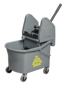 m2 professional 32qt/30l grizzly mop bucket with down-press wringer - grey