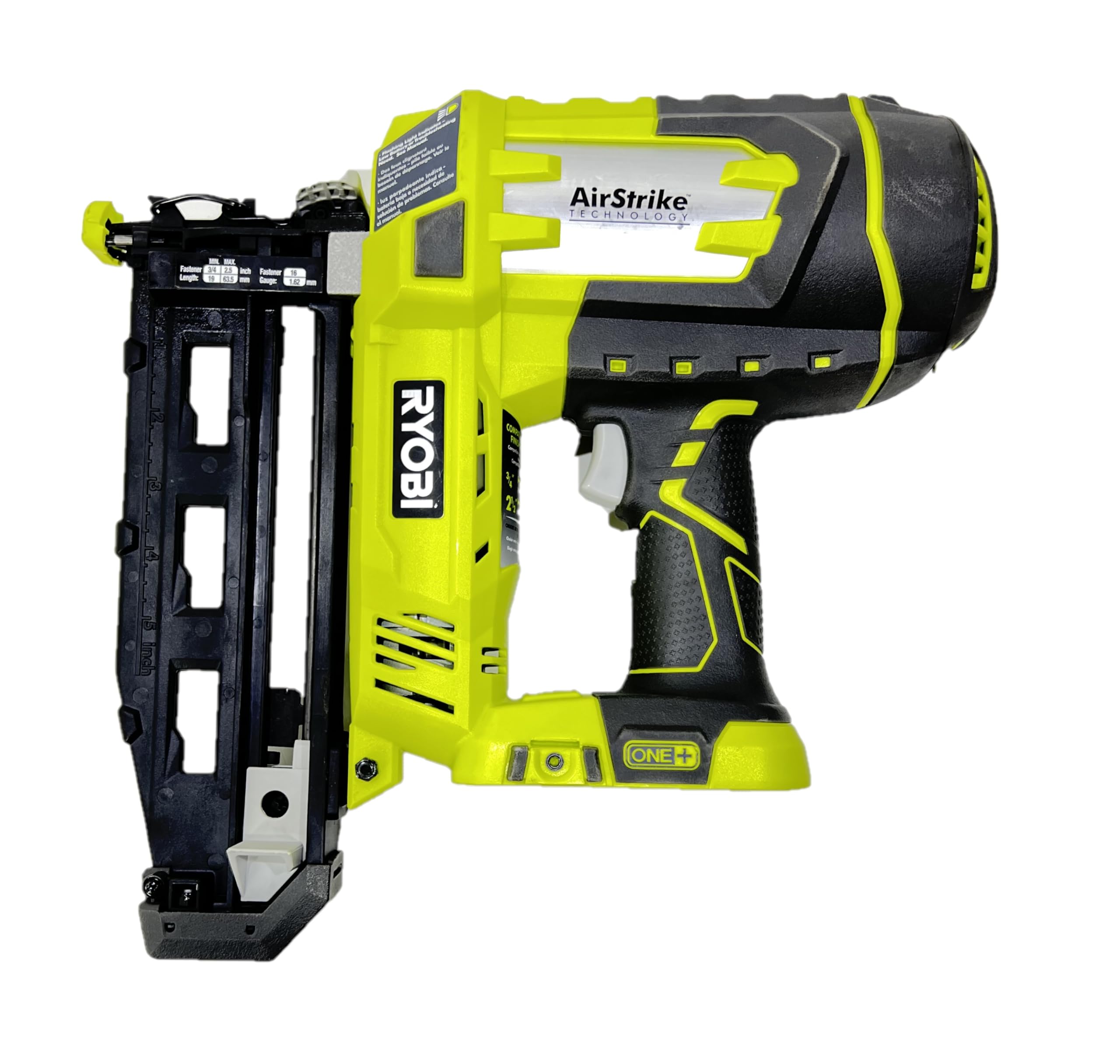 Ryobi 18V One+ Airstrike 16-Gauge 3/4"-2-1/2" Cordless Finish Nailer P325 - Battery & Charger Included