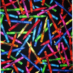 2 Piece Value Pack - Realistic Crayon Print - Fat Quarter Quilting Fabric - 18" x 21" - 100% Cotton