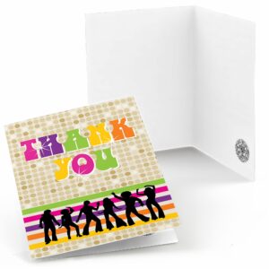 big dot of happiness 70's disco - 1970's disco fever party thank you cards (8 count)