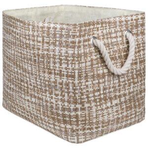 dii woven paper storage bin, tweed, stone, large