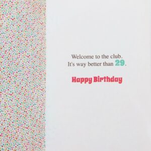 30 YAY Happy 30th Birthday Greeting Card -"Welcome To The Club" Thirty Years Old/Thirtieth