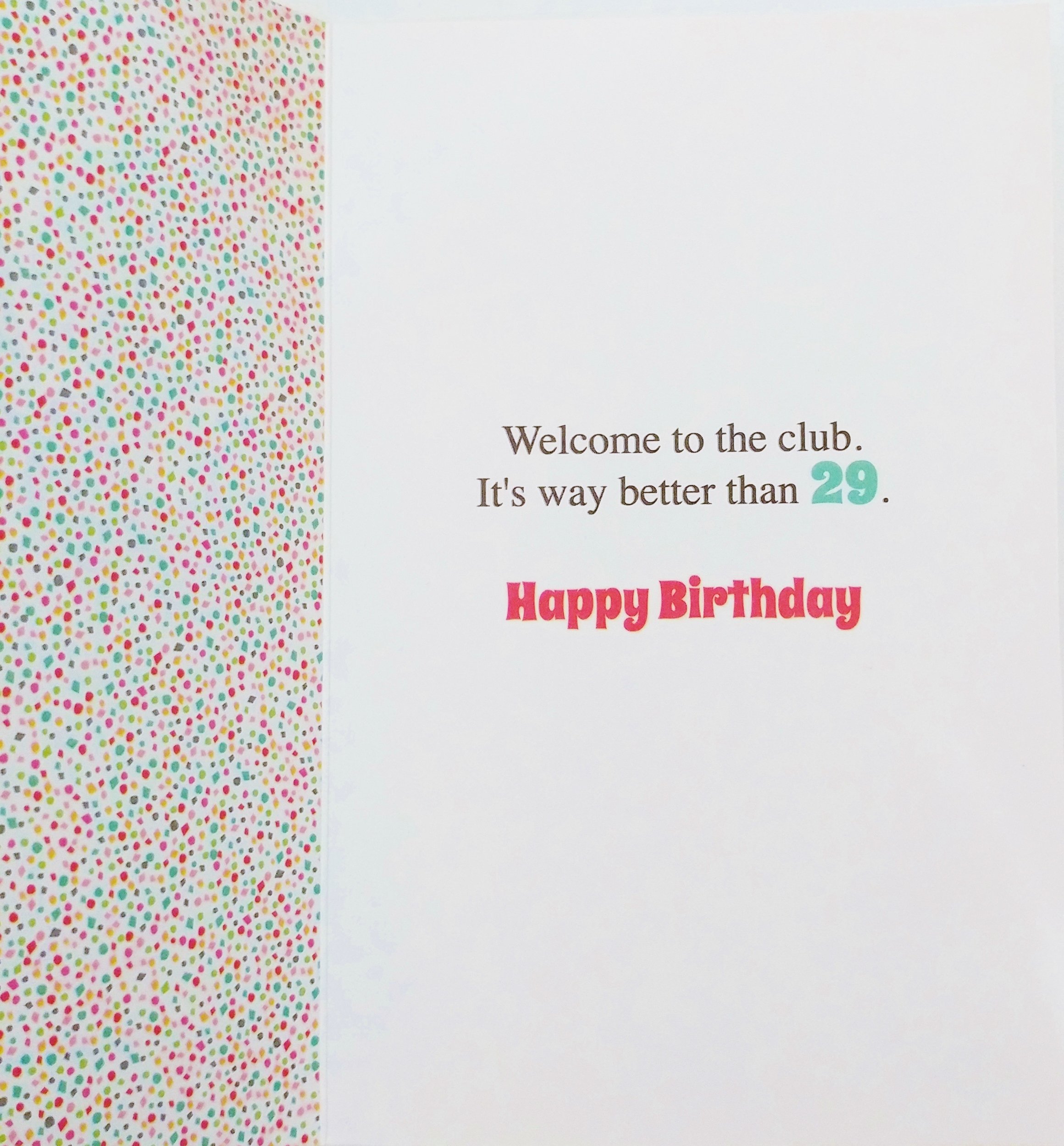 30 YAY Happy 30th Birthday Greeting Card -"Welcome To The Club" Thirty Years Old/Thirtieth