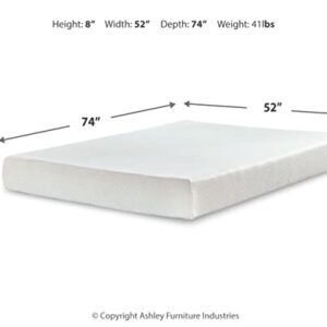 Signature Design by Ashley Full Size Chime 8 Inch Medium Firm Gel Memory Foam Mattress with Green Tea & Charcoal Extract