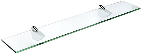 Spancraft Glass Oriole Glass Shelf, Chrome, 8 x 24