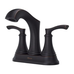 pfister auden bathroom sink faucet, 4-inch centerset, 2-handle, 3-hole, tuscan bronze finish, lf048adyy