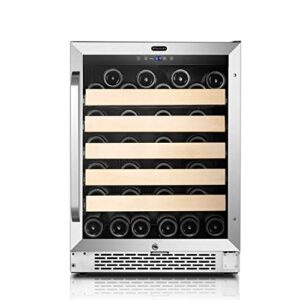 whynter bwr-541sts 24" built-in 54 bottle wine refrigerator cooler, stainless steel, one size, silver