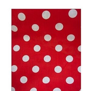 60-Inch Wide Polka Dot Poly Cotton Fabric by The Yard, White Dot On Red Fabric