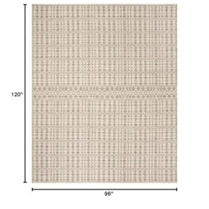 SAFAVIEH Kilim Collection Area Rug - 8' x 10', Ivory & Light Grey, Handmade Flat Weave Wool, Ideal for High Traffic Areas in Living Room, Bedroom (KLM350A)