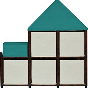 OneSpace 1 Recycled Paper Fantasy Fort Kids Storage Unit, Green and Brown