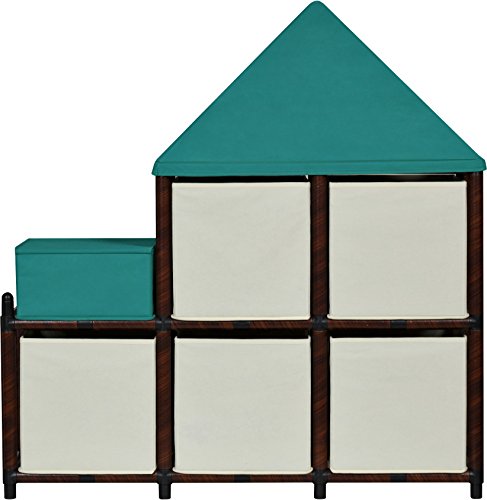 OneSpace 1 Recycled Paper Fantasy Fort Kids Storage Unit, Green and Brown