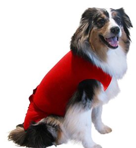 surgi~snuggly healing skin treatment dermatology veterinary onesie (large, solid red)