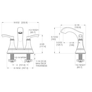 Pfister Auden Bathroom Sink Faucet, 4-Inch Centerset, 2-Handle, 3-Hole, Tuscan Bronze Finish, LF048ADYY