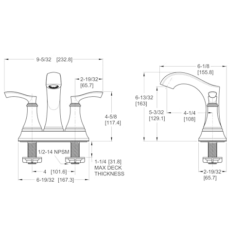 Pfister Auden Bathroom Sink Faucet, 4-Inch Centerset, 2-Handle, 3-Hole, Tuscan Bronze Finish, LF048ADYY