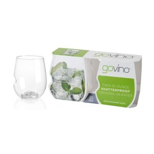 govino go anywhere wine glasses | dishwasher safe, flexible, shatterproof, and recyclable | 12 oz. each | set of 2.