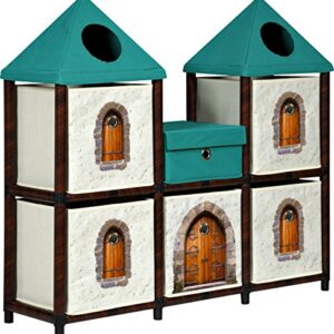 OneSpace 1 Recycled Paper Fantasy Fort Kids Storage Unit, Green and Brown