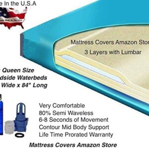 Queen 3000L 80% Semi Waveless Waterbed Mattress with Fill Kit and 4oz Conditioner