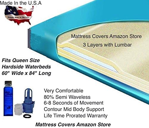 Queen 3000L 80% Semi Waveless Waterbed Mattress with Fill Kit and 4oz Conditioner