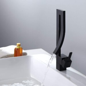 jiuzhuo 1 hole bathroom sink faucet black bath faucets for sink modern creative design single lever handle single faucet bathroom sink