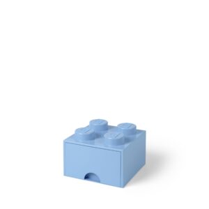 lego brick drawer, 4 knobs, 1 drawer, stackable storage box, light royal blue