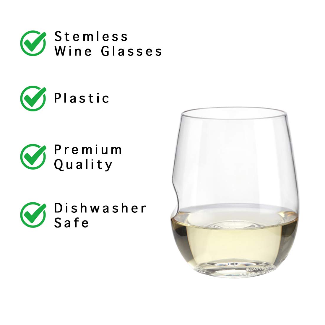 govino Go Anywhere Wine Glasses | Dishwasher Safe, Flexible, Shatterproof, and Recyclable | 12 oz. Each | Set of 2.