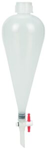 eisco separating funnel, 100ml - polypropylene stopcock, ptfe plug - leak-proof screw cap