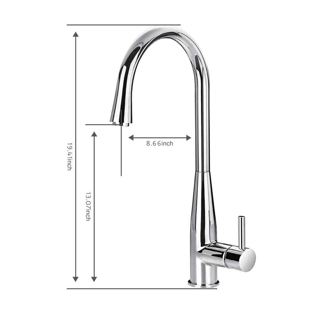 Kitchen Faucet Modern Single Handle High-arch Gooseneck Lead-free Solid Brass Sink Faucets