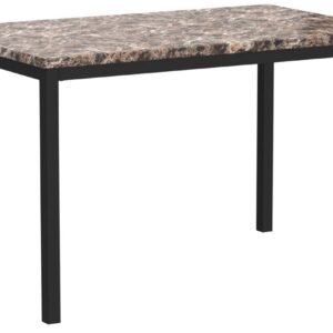 Roundhill Furniture Noyes Metal Dining Table with Laminated Faux Marble Top