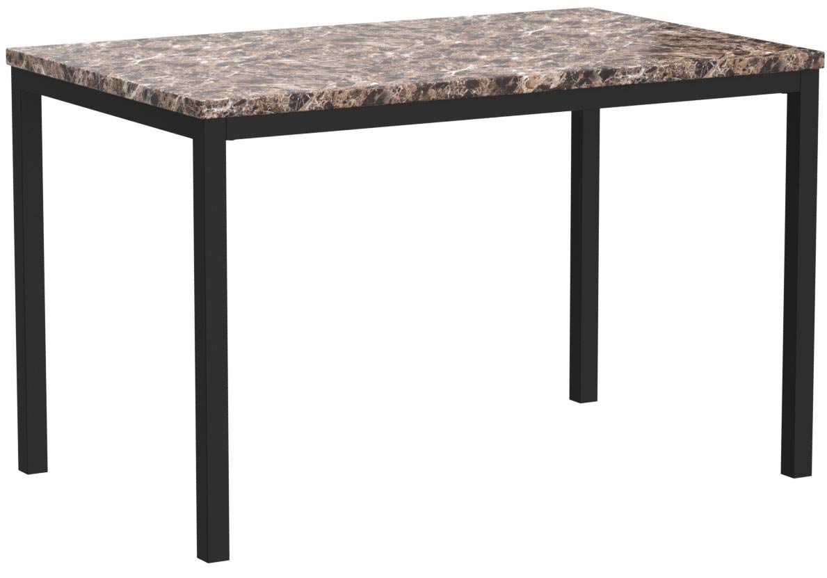 Roundhill Furniture Noyes Metal Dining Table with Laminated Faux Marble Top