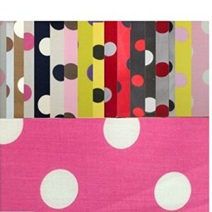 60-Inch Wide Polka Dot Poly Cotton Fabric by The Yard, White Dot On Red Fabric