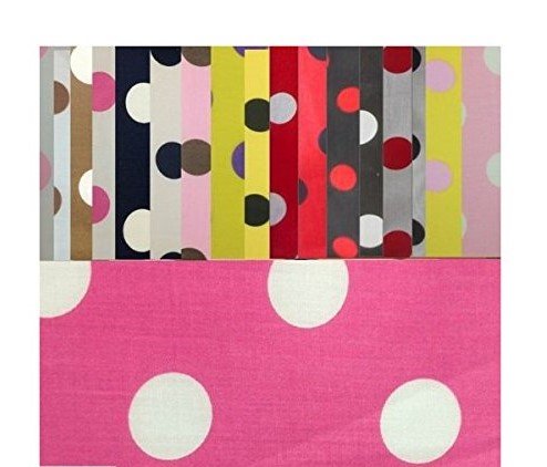 60-Inch Wide Polka Dot Poly Cotton Fabric by The Yard, White Dot On Red Fabric