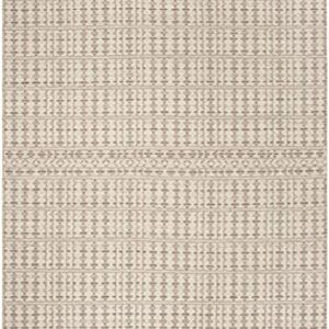 SAFAVIEH Kilim Collection Area Rug - 8' x 10', Ivory & Light Grey, Handmade Flat Weave Wool, Ideal for High Traffic Areas in Living Room, Bedroom (KLM350A)