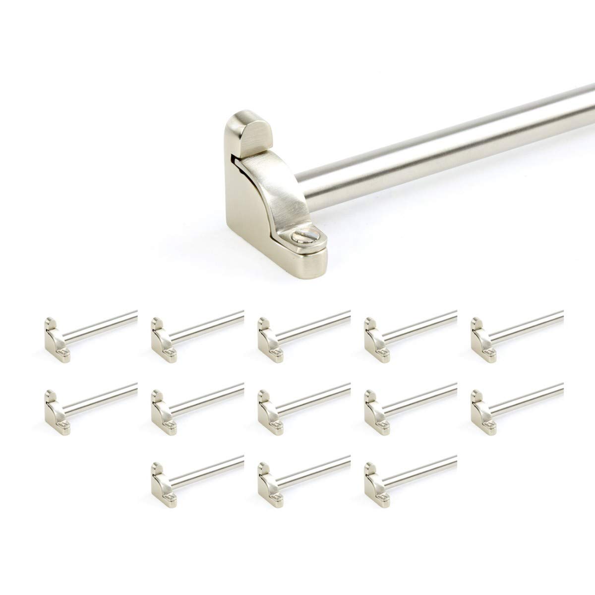 Renovators Supply - Stair Rods for Carpet Runners - Brushed Satin Nickel Over Brass Stair Runner Rods - Holder Bracket Hardware Included to Secure Carpet Runners - 39 5/8 Inches, Pack of 13