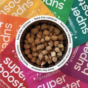 smallbatch Pets Freeze-Dried Super Booster Turkey Bites for Dogs & Cats, 7 oz, Made in The USA, Organic Produce, Humanely Sourced Meat, Single Source Protein, Mixer & Topper, Cranberry & Probiotics