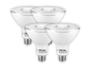 fdw par38 led bulb, 14w (90w equivalent), 3000k (soft white), 1000 lumens, cri 90+, flood light bulb medium base (e26), energy star non-dimmable great for kitchen, bedroom, patio (4 pack)