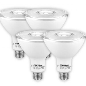 FDW PAR38 LED Bulb, 14W (90W Equivalent), 3000K (Soft White), 1000 lumens, CRI 90+, Flood Light Bulb Medium Base (E26), Energy Star Non-Dimmable Great for Kitchen, Bedroom, Patio (4 Pack)