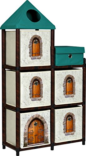 OneSpace 1 Recycled Paper Fantasy Fort Kids Storage Unit, Green and Brown