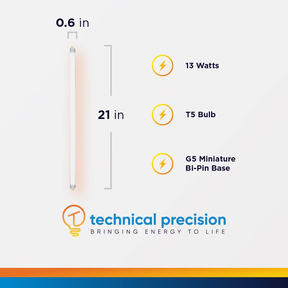 Technical Precision Replacement for Jasco F13t5830l Light Bulb F13T5CW Fluorescent Bulbs 21 inch Overall Length - G5 Miniature Bipin Base - 1 Pack