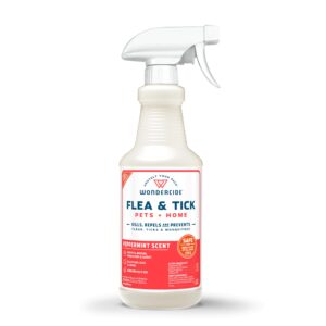 wondercide - flea, tick & mosquito spray for dogs, cats, and home - control, prevention, treatment - with natural essential oils - pet and family safe - peppermint 16 oz