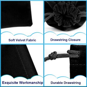 Shintop 10pcs Velvet Drawstring Bags Wedding Gift Bags Velvet Cloth Jewelry Pouches (Black)