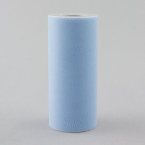 ben collection 6 inch x 25 yards tulle fabric rolls for party and craft (light blue)