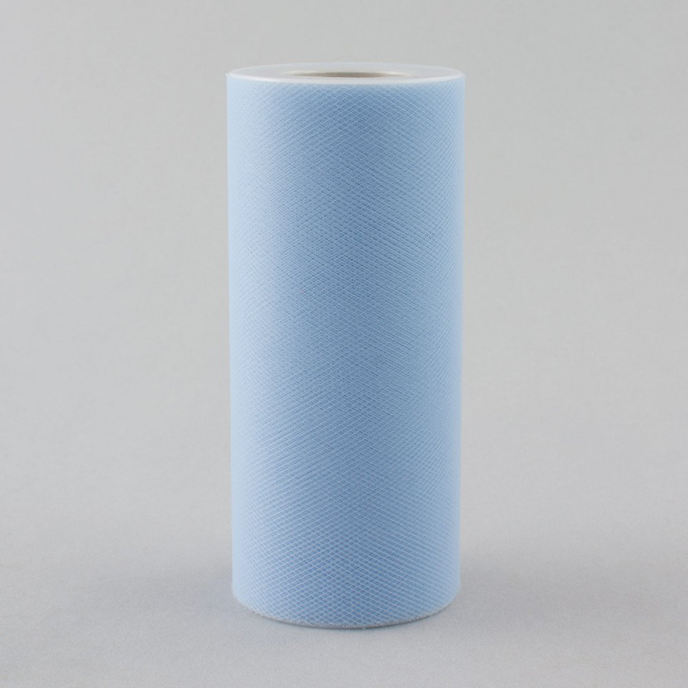 Ben Collection 6 Inch X 25 Yards Tulle Fabric Rolls for Party and Craft (Light Blue)