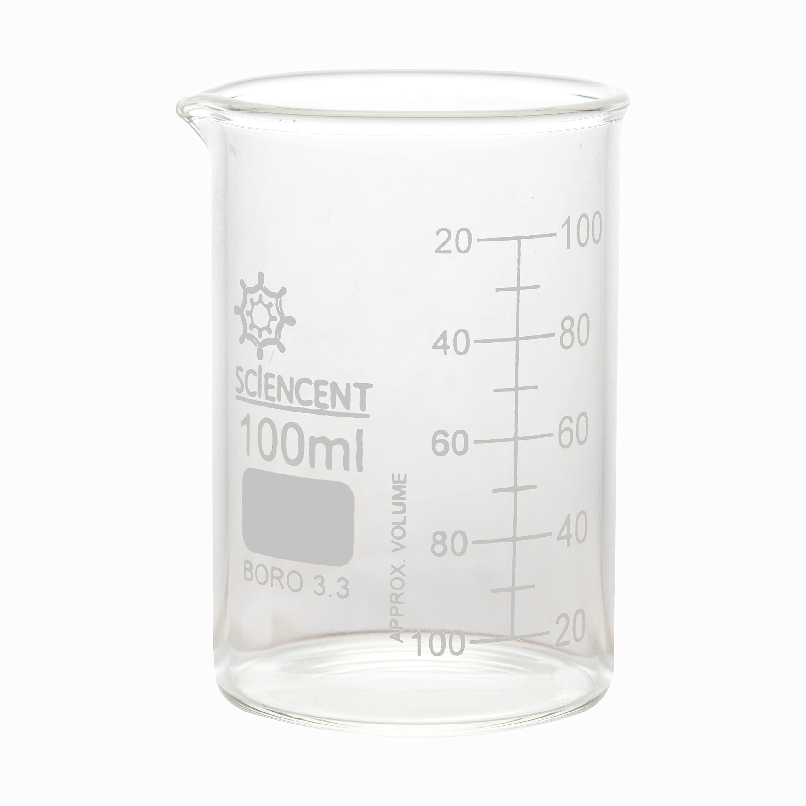 SCIENCENT Glass Beaker 50ml, 100ml, 250ml (Set of 3)