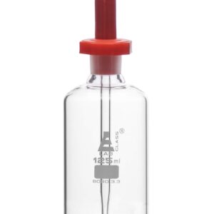 EISCO Dropping Bottle, 125ml (4.2oz) - Borosilicate 3.3 Glass - Eye Dropper Pipette and Dust Proof Rubber Bulb - Octagonal, Non-screw Top Labs