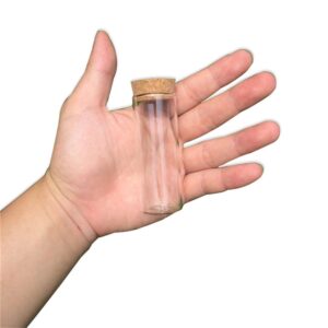 30x80mm 40ml Glass Vials Jars Test Tube with Cork Stopper Empty Glass Transparent Clear Bottles (50, 40ml-30x80mm)