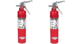 amerex b417, 2.5lb abc dry chemical class a b c fire extinguisher, with wall bracket (2-pack)