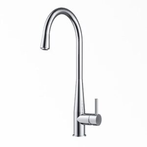 Kitchen Faucet Modern Single Handle High-arch Gooseneck Lead-free Solid Brass Sink Faucets